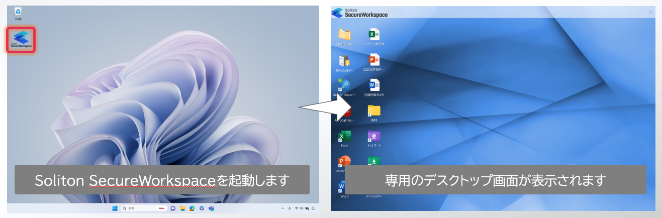 今お使いのPCをそのままデータレス化 「Soliton SecureWorkspace」をリリース -VDIレベルのセキュアな業務環境を、低コストで実現- | ニュース | 株式会社ソリトンシステムズ